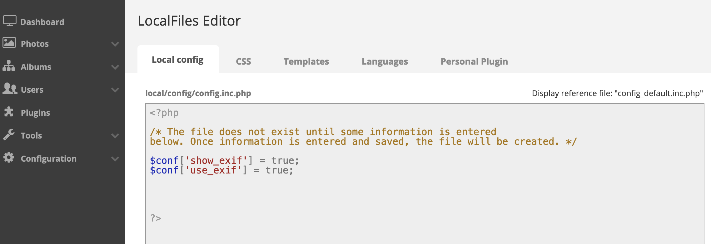 Exiftool Setup | Piwigo.org